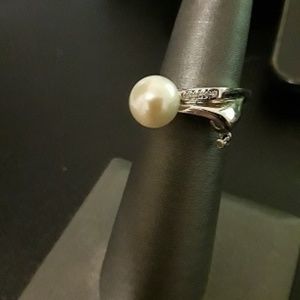 AKIMIO | Jewelry | Akimio Ring Pearl Diamonds | Poshmark